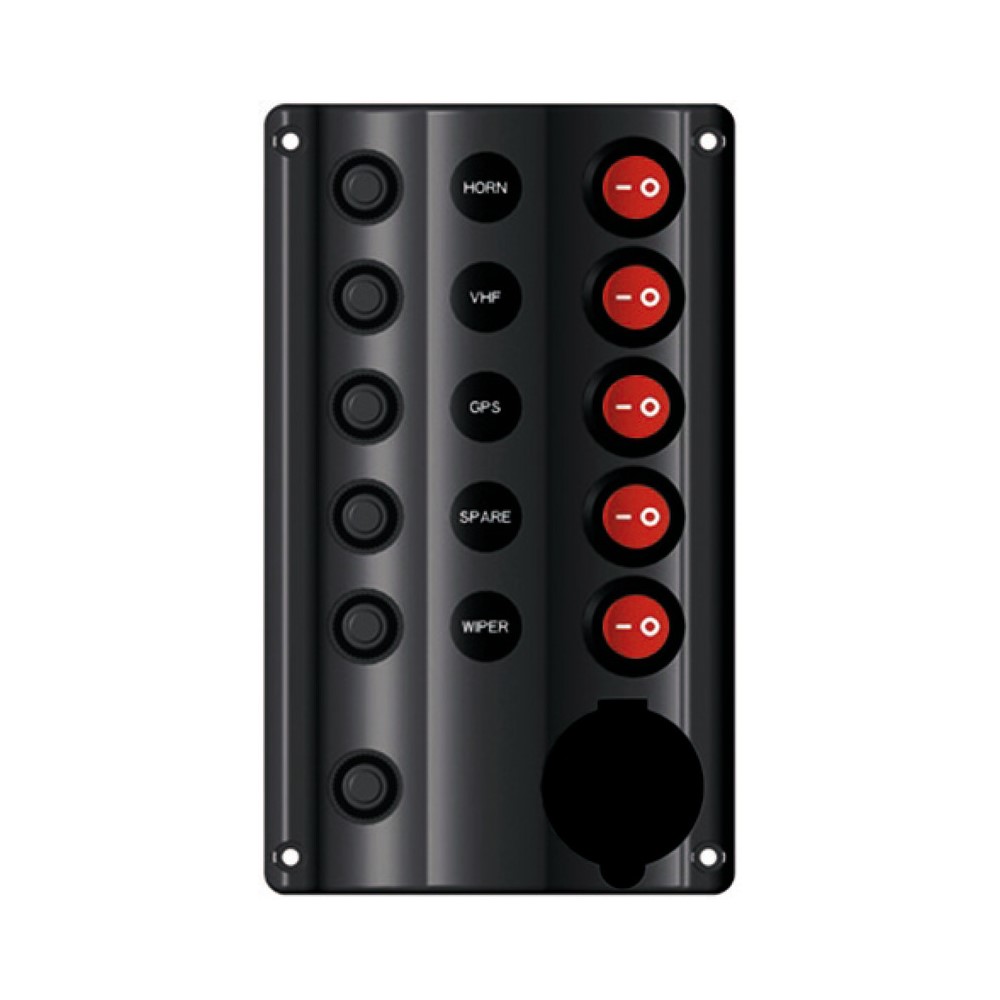 Osculati Wave Electric Control Panel - 5 Way + 12V Socket | Blue Lagoon ...